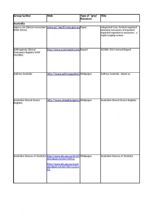Excel Sample Sheet 33052 | Proms Literature Review Appendix 2 Grey ...