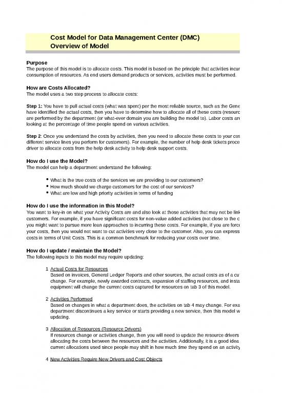 Cost Sheet Format In Excel 33257 | Simple Abc Model