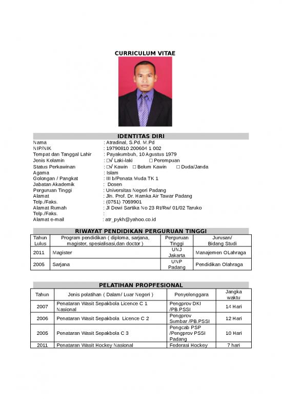Contoh Cv Menarik Doc 56427 | Curriculum Vitae Adi Blog