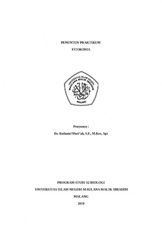 Petunjuk Praktikum Fitokimia 2019