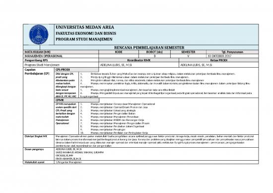 Rps Manajemen Operasional 2017
