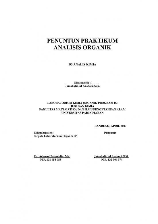 Kimia Organik Pdf 38229 | Penuntun Praktikum Analisis Organik