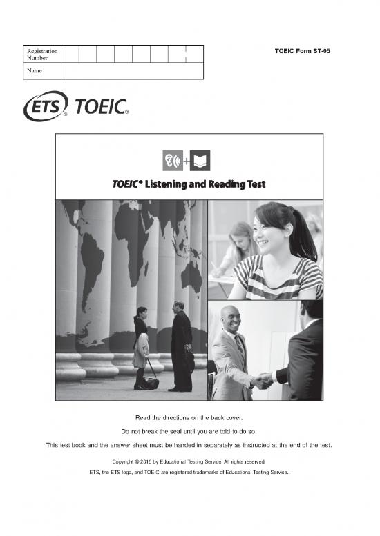 Toeic Listening Reading Sample Test Updated
