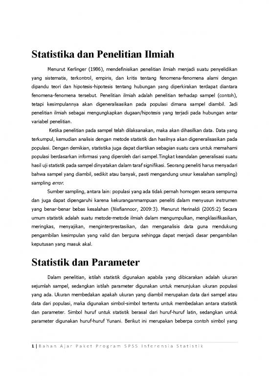 Statistik Pdf 39999 | Ba Paket Program Komputer (spss) Inferensia ...