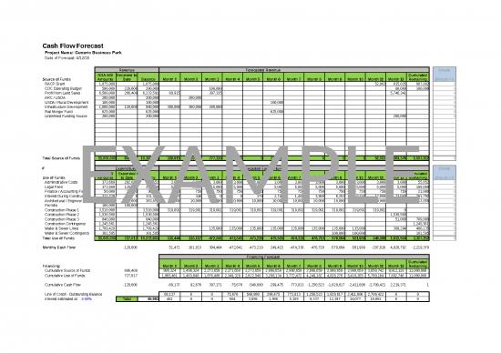 Excel Sample Sheet 40221 | Cash Flow Schedule W Example