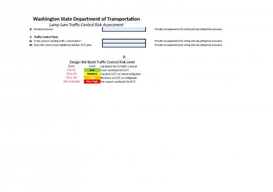 Construction Template Excel 40206 | Lump Sum Traffic Control Risk ...