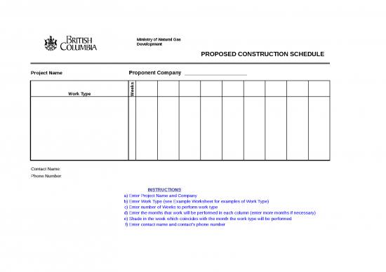 Excel Construction Company 40362 | 2d Proposed Construction Schedule