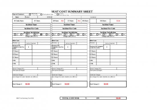 Cost Sheet Format In Excel 41779 Seatcostsummary
