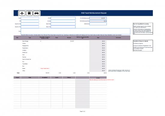 Expense Sheet Excel 41615 | Travel Expense Report Template