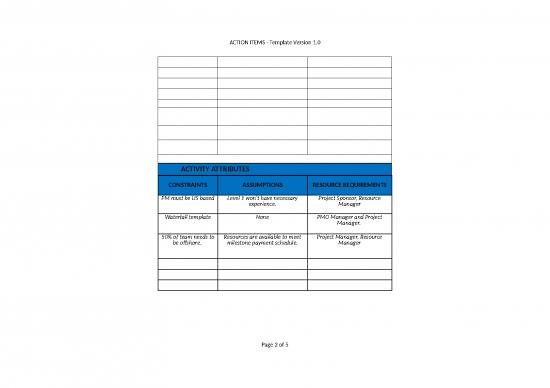 Excel Sample Sheet 42252 | Activity List Template