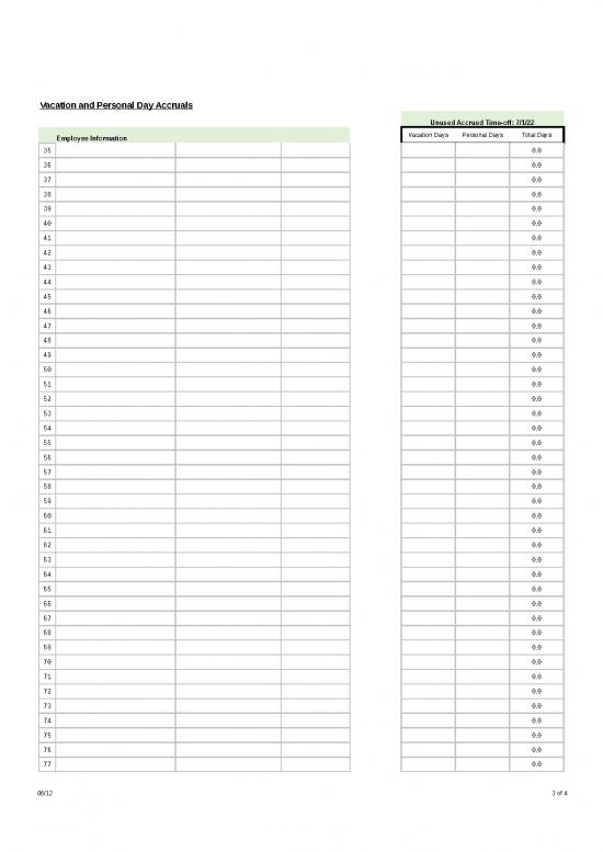 Excel Sample Sheet 41603 | Fy2022 Vacation And Pd Bal Sheet