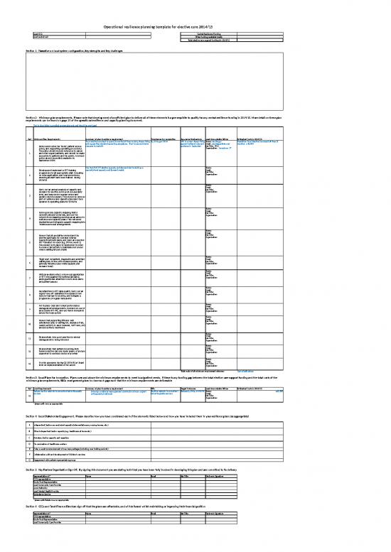 Excel Sample Sheet 41151 | Op Res Cap Plan Template