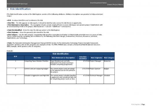 Excel Sample Sheet 41169 | Risk Register Template With Instructions