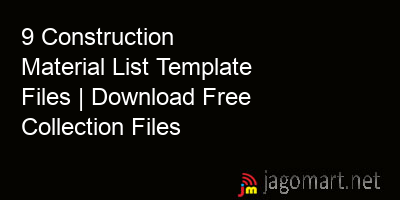 9 Construction Material List Template Files | Download Free Collection ...