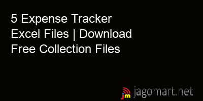 5 Expense Tracker Excel Files | Download Free Collection Files