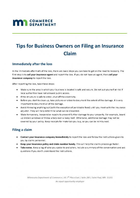 Insurance Pdf 44108 | Business Insurance Claim Tips