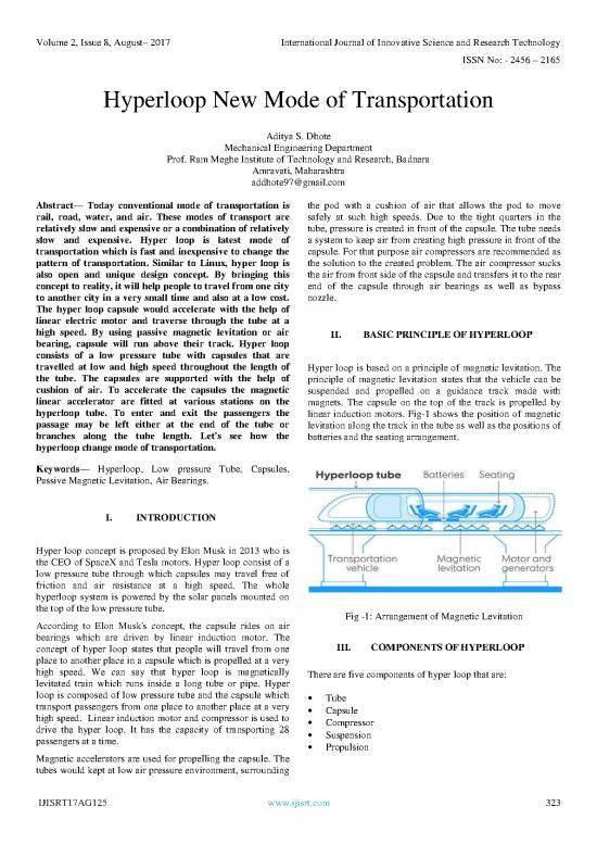 Transportation Engineering Pdf 43446 | Hyperloop New Mode Of Transportation