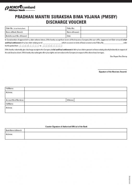 015107cf Sc English Pradhan Mantri Suraksha Bima Yojana 28pmsby 29 ...