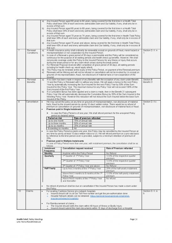 Schedule Pdf 44035 | Health Total Policy Wordings
