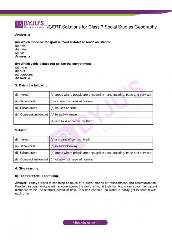 Transport And Communication Pdf 43404 | Ncert Solutions For Class 7 ...