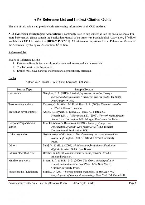 Corporate Pdf 45257 | Lrc Citing References Apa Style Guidelines 30012017