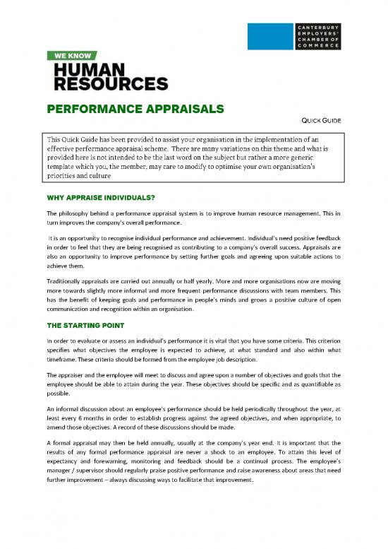 Therapeutic Communication Pdf 45542 | Performance Appraisal Quick Guide