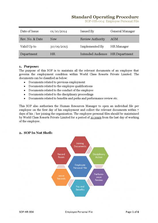 Sample Standard Operating Procedure Sop
