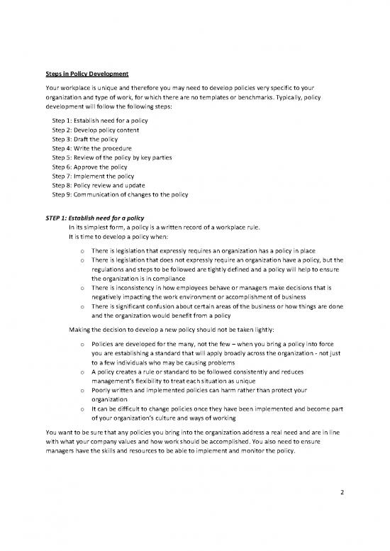 Handouts Hr Policies Guidelines