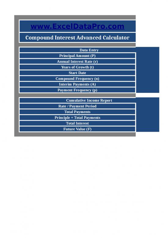 Spreadsheet Calculator 46129 | Compound Interest Calculator Excel Template