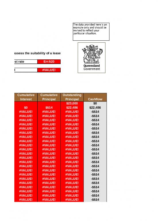 Spreadsheet Calculator 46581 | Lease Calculator