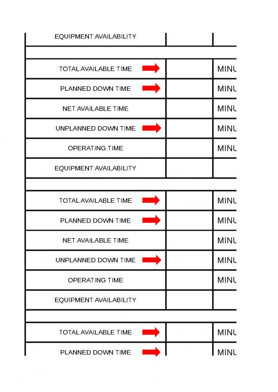 Overall Equipment Effectiveness Sample