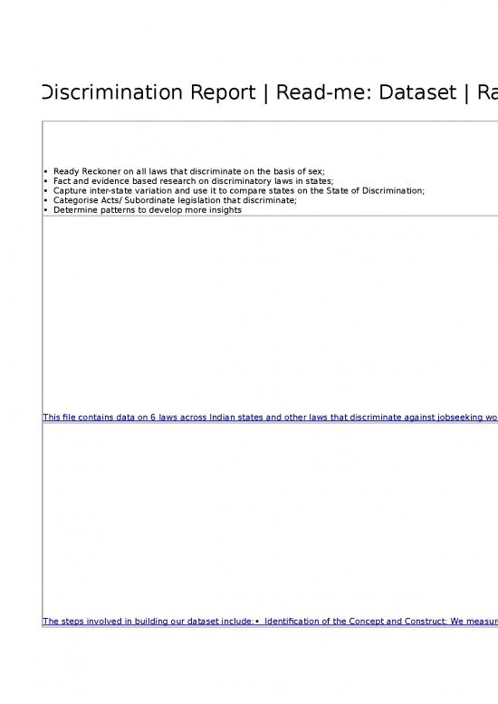 Raw Data State Of Discrimination Report