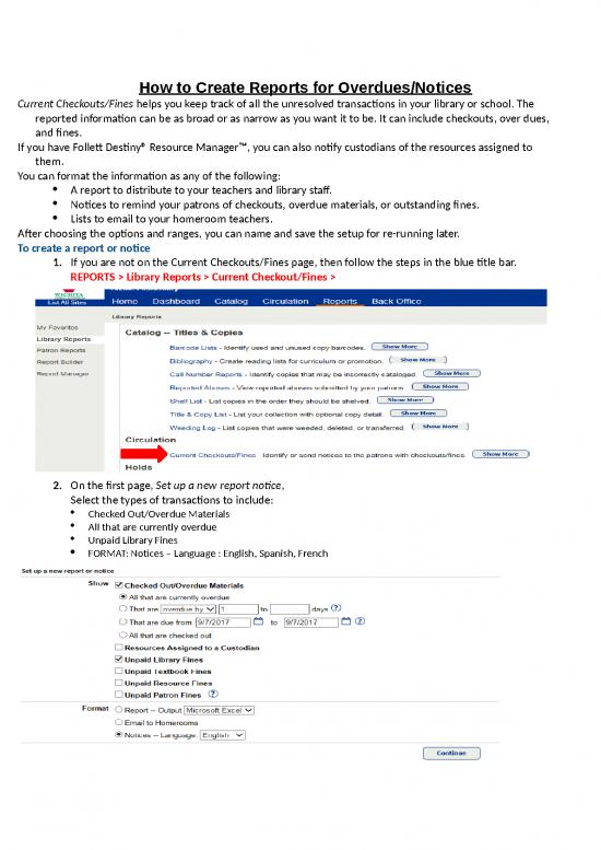 Report Template Doc 47460 | 1overdues How To Create Overdue Notices