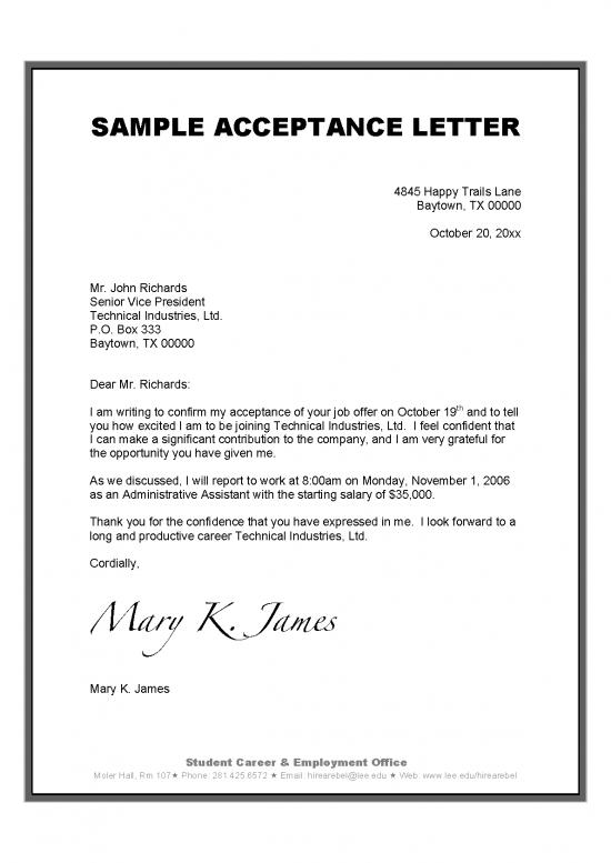 Letter Pdf 48819 | Acceptance Letter