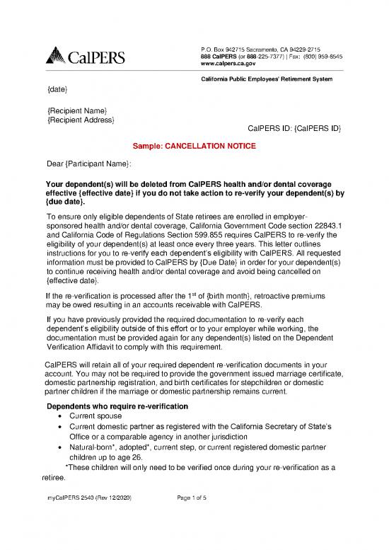 Letter Pdf 48461 | Annuitant Dependent Cancellation Letter