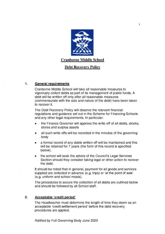 Stores Management Pdf 48526 | Bad Debt Policy 2020