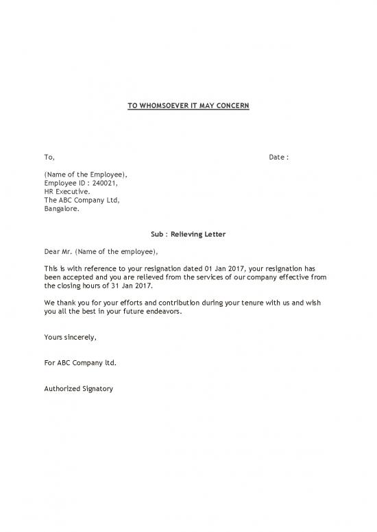 Letter Pdf 48826 | Employee Relieving Letter Format Converted Letter Pdf 48826 | Employee Relieving Letter Format Converted