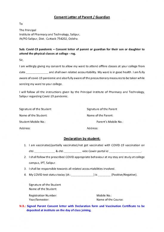 Letter Pdf 48759 | Parent Student Declaration Format Letter Pdf 48759 | Parent Student Declaration Format