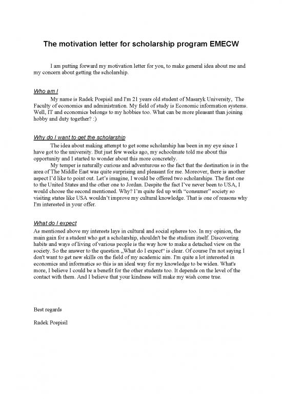 The Motivation Letter