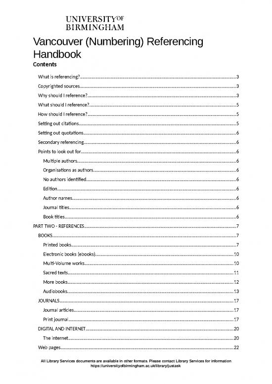 Book Template Word Free Download 47244 | Vancouver Referencing Handbook