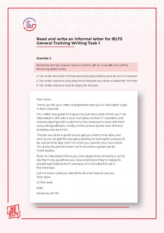Letter Pdf 47518 | 04 How To Write An Informal Letter For Ielts General ...