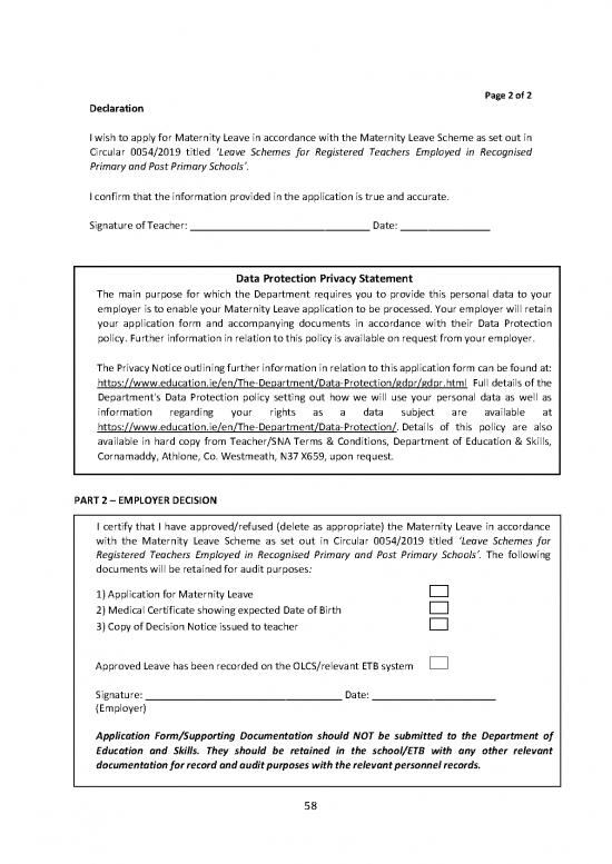Application Format Pdf 48757 Appendix A Application Form For Maternity Leave