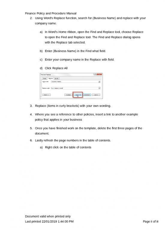 Financial Policies And Procedures Manual Template