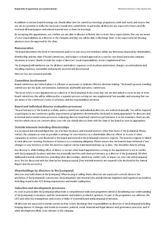 Letter Pdf 48758 | Institute Of Directors Letter Of Appointment Non ...