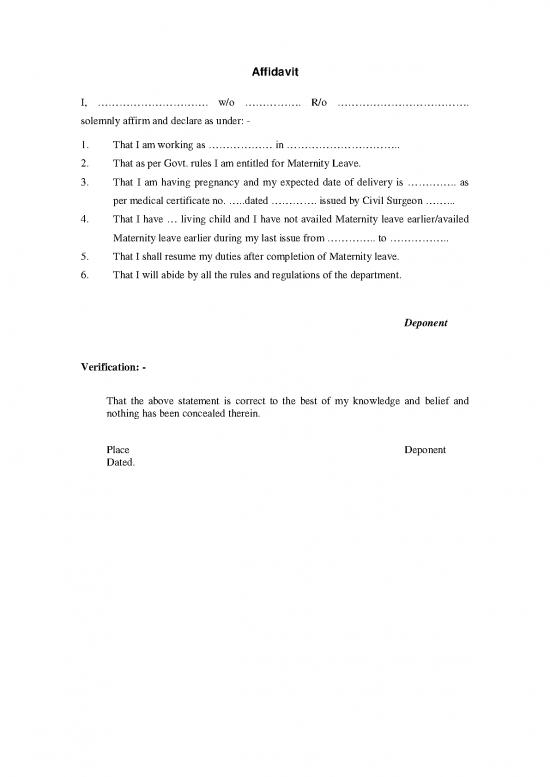 Application Format Pdf 49081 | Maternity Leave Application Form Performa