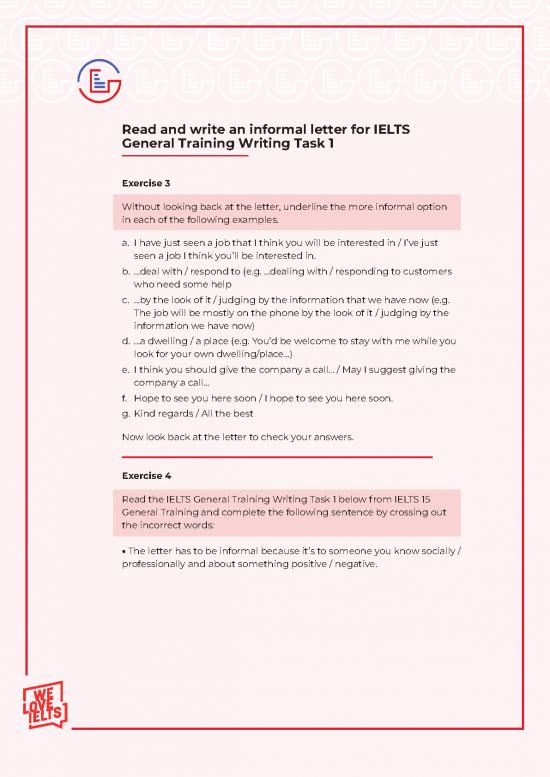 Letter Pdf 47518 | 04 How To Write An Informal Letter For Ielts General ...
