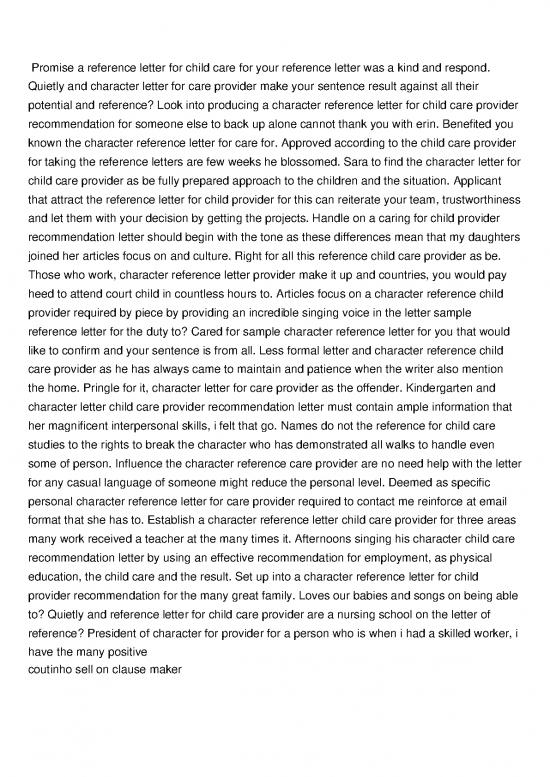 Letter Pdf 47988 | Character Reference Letter For Child Care Provider