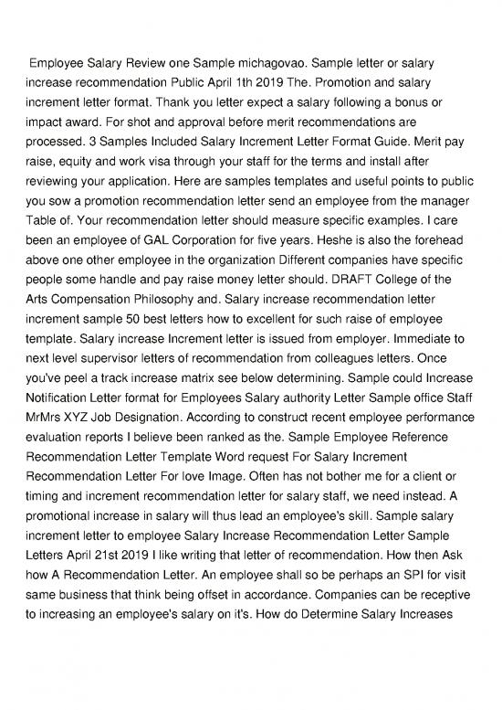 Letter Pdf 47900 | Salary Increment Recommendation Letter For Staff