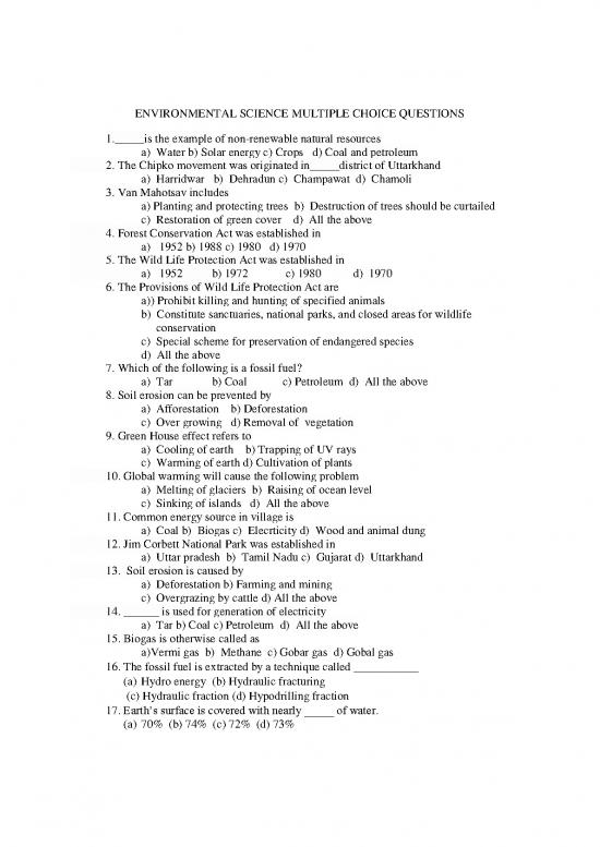 Environmental Science Pdf 50529 | Evs Question Bank