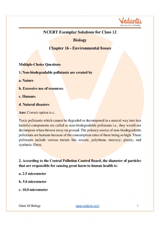 Environmental Pollution Pdf 50183 | Ncert Exemplar Solutions Class 12 ... Environmental Pollution Pdf 50183 | Ncert Exemplar Solutions Class 12 ...